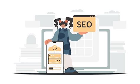 Premium Vector The Energetic Lady Is Holding A Information Cloud And A Server Synchronization