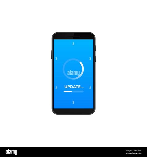 Smartphone Displaying Software Update Progress With Blue Loading Screen