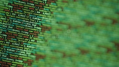 Code Programming Monitor Background Green Screen Software Development