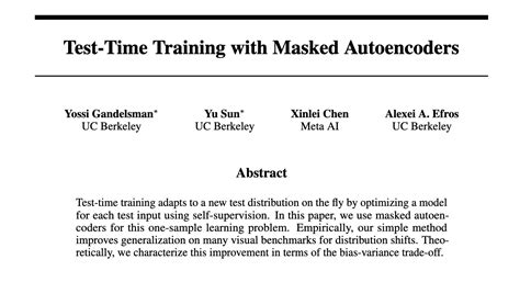Test Time Training With Masked Autoencoders