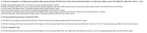 solved 1 an electron is trapped in a one dimensional