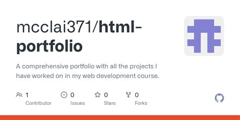 Github Mcclai Html Portfolio A Comprehensive Portfolio With All The Projects I Have Worked