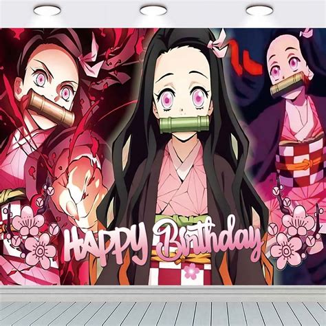 Kamado Nezuko Taspestry Post Banner Backdrop Background Party Supplies Wall Decor