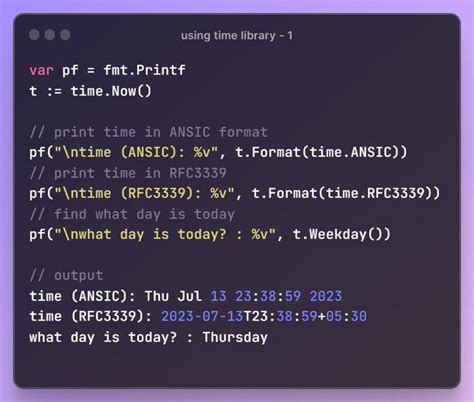 Time Library Rlearngolang