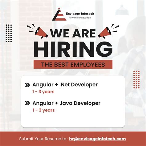 Envisage Infotech Hr On Linkedin Wearehiring Careeropportunities Angular Dotnet Java