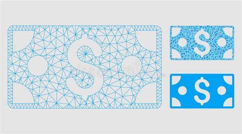 Dollar Banknote Vector Mesh Carcass Model And Triangle Mosaic Icon Stock Vector Illustration