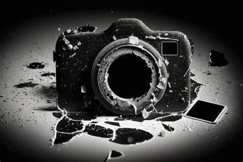 Premium Photo Broken Camera In Black And White Generative Ai