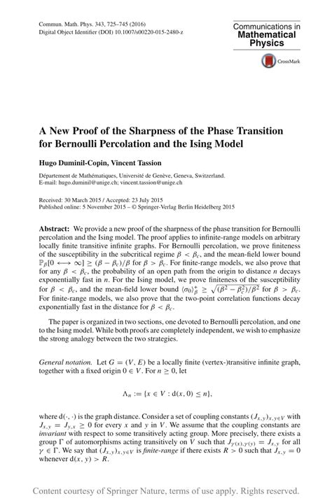A New Proof Of The Sharpness Of The Phase Transition For Bernoulli