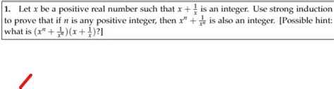 1 Let X Be A Positive Real Number Such That X X1 Is