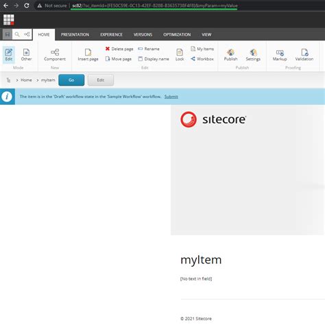 modifying redirect url after inserting page in experience editor