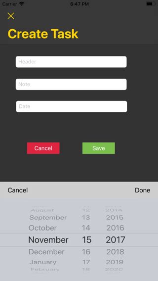 Ios How To Show A Datepicker After Pressing A Tableview Cell Swipe Edit Action Stack Overflow