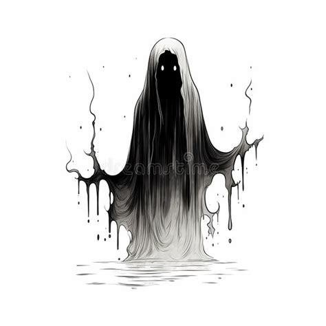 Funny Halloween Ghost Playful Ectoplasm Stock Illustration Illustration Of Deathdream