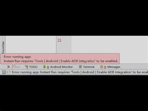 Error Running App Instant Run Requires Tools Android Enable Adb