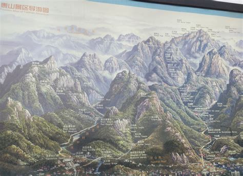 泰山导游图全景 泰山全景图实景图 大山谷图库