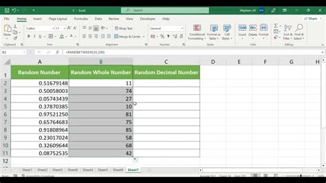 How To Generate Random Numbers In Excel Youtube