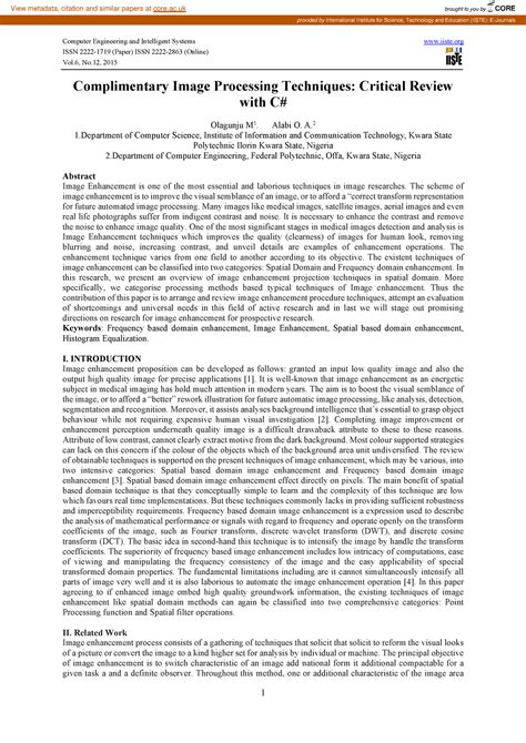 234645094 Analysis Of Different Image Enhancement And Feature Extraction Methods Computer