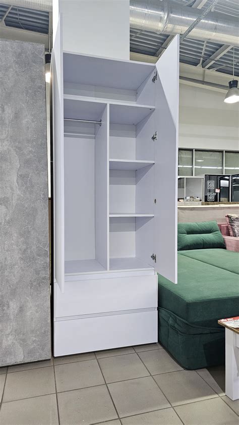 Шафа для одягу розпашна Модерн шафа дводверна з шухлядами біла ШМ 80 3 Id 2102506440 ціна