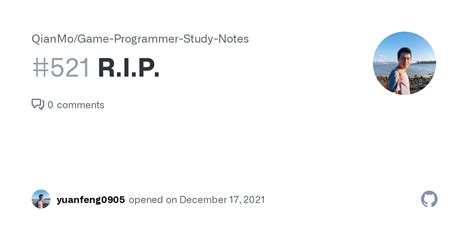 R I P Issue 521 QianMo Game Programmer Study Notes GitHub