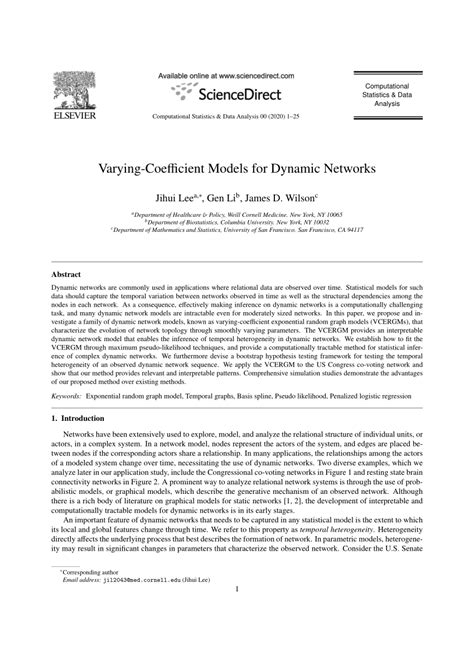 Pdf Varying Coefficient Models For Dynamic Networks
