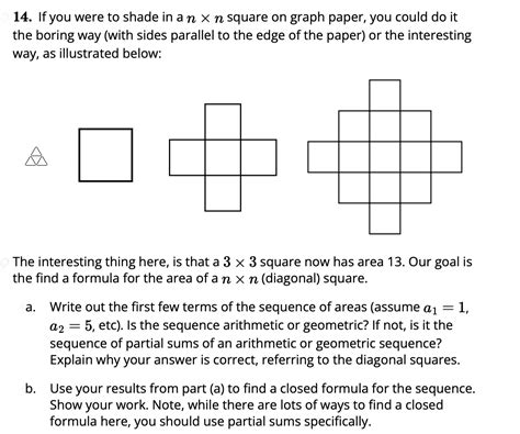 Solved 14 If You Were To Shade In A N×n Square On Graph