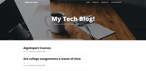 Hey Everyone Check Out My Personal Blog Built From Scratch Using