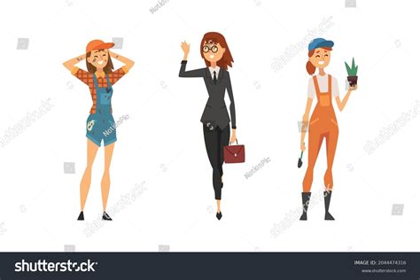 Woman Engaged Different Profession Gender Sexual Stock Vector Royalty Free 2044474316