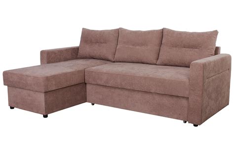 ᐉ Диван кутовий розкладний Елегант Benefit 59 з нішою для білизни Світло Коричневий • Краща ціна