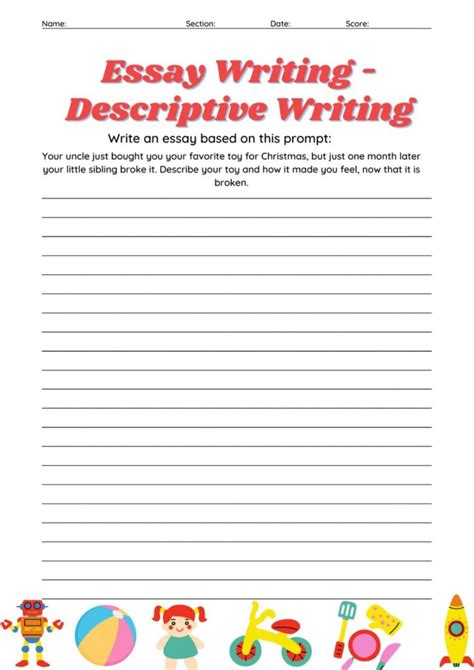 Descriptive Writing Worksheets Pdf Printable Worksheets