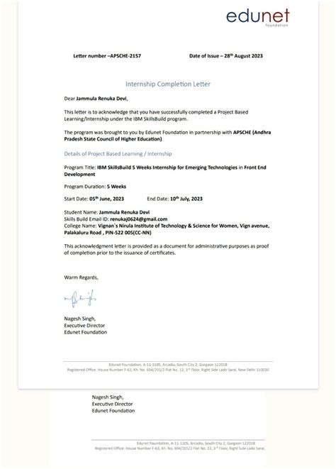 Renuka Devi Jammula On Linkedin Edunetfoundation Internship