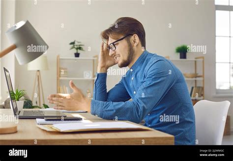 Confused Man And Computer Hi Res Stock Photography And Images Alamy
