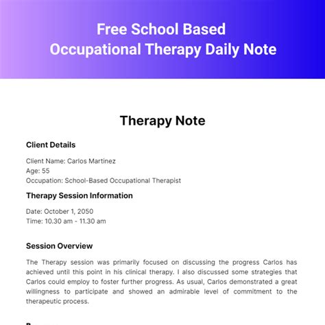 Free Babe Based Occupational Therapy Daily Note Template To Edit Online