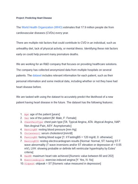 Project Predicting Heart Disease Pdf Cardiovascular Diseases Causes Of Death