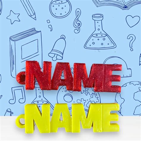 Party Style 3d Printed Personalised Keyring Any Name Any Colour T