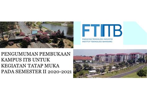 pengumuman pembukaan kampus itb untuk kegiatan tatap muka pada semester