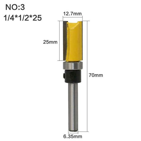 Buyisi 635mm Shank Pattern Flush Trim Bit Straight Bit With Bering