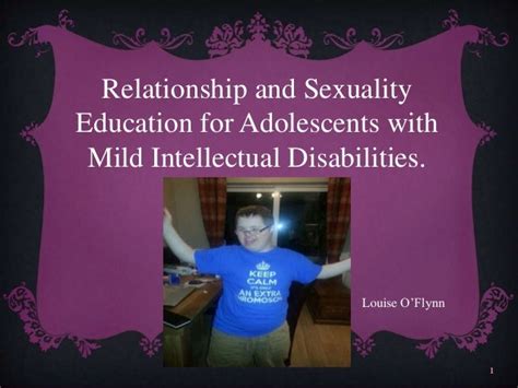 Sex Education For Adolescents With Mild Moderate Learning Disabilities