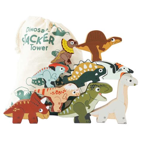 Lepl145 Jurassic Stacking Dinosaurs And Bag 10 Piece