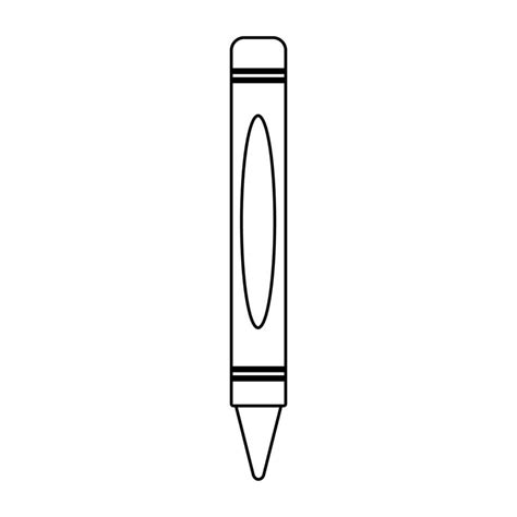 Crayon Black And White Outline