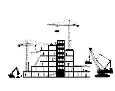 Premium Vector Black Background Construction Icons Set On Gray