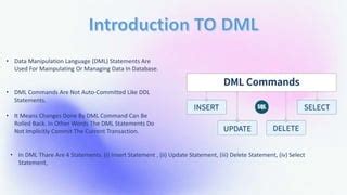 Data Manipulation Language DML Pptx