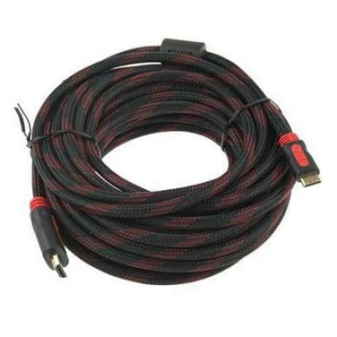 ᐉ Кабель HDMI HDMI усиленный в обмотке 5 м Черный с красным