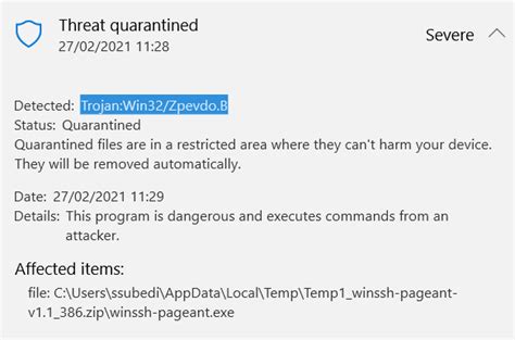 Flagged By Windows 10 As Trojan · Issue 7 · Ndbealswinssh Pageant