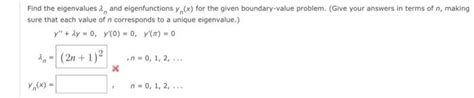 Solved Find The Eigenvalues λn And Eigenfunctions Ynx For