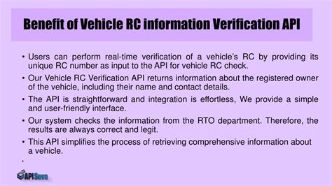 Ppt Best Vehicle Rc Information Verification Api Provider In India Api Seva Powerpoint