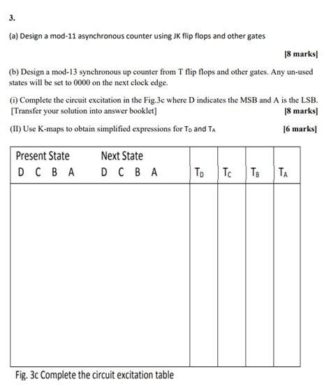 Solved 3 A Design A Mod 11 Asynchronous Counter Using Jk
