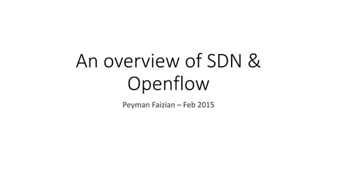 An Overview Of SDN Openflow PPT