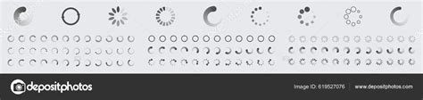 Circular Loading Buffering Icons Vector Set Video Ready Animation Gif Stock Vector By