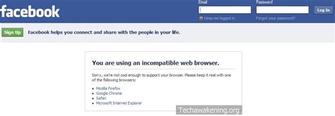 how to fix facebook you are using an incompatible web browser error