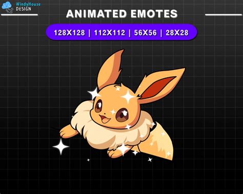 Animated Bongo Eevee Twitch Emote Cute Kawaii Pokemon Stream Decoration Discord Emote