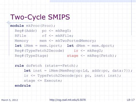 Ppt Computer Architecture A Constructive Approach Multi Cycle Smips Implementations Joel Emer